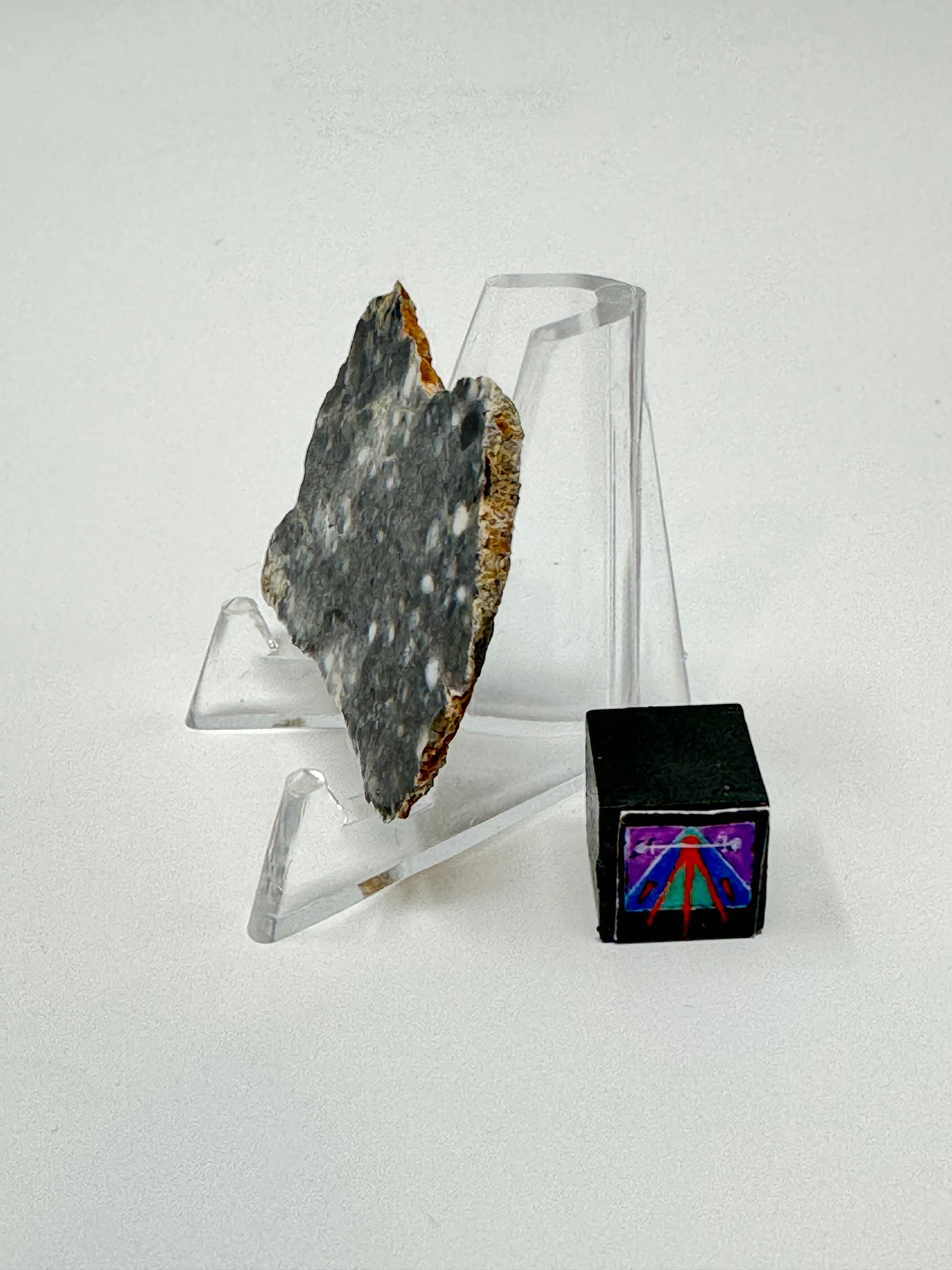 Bechar 003 Lunar Feldspathic Breccia - 4.8g - Full Slice/Polished on O ...