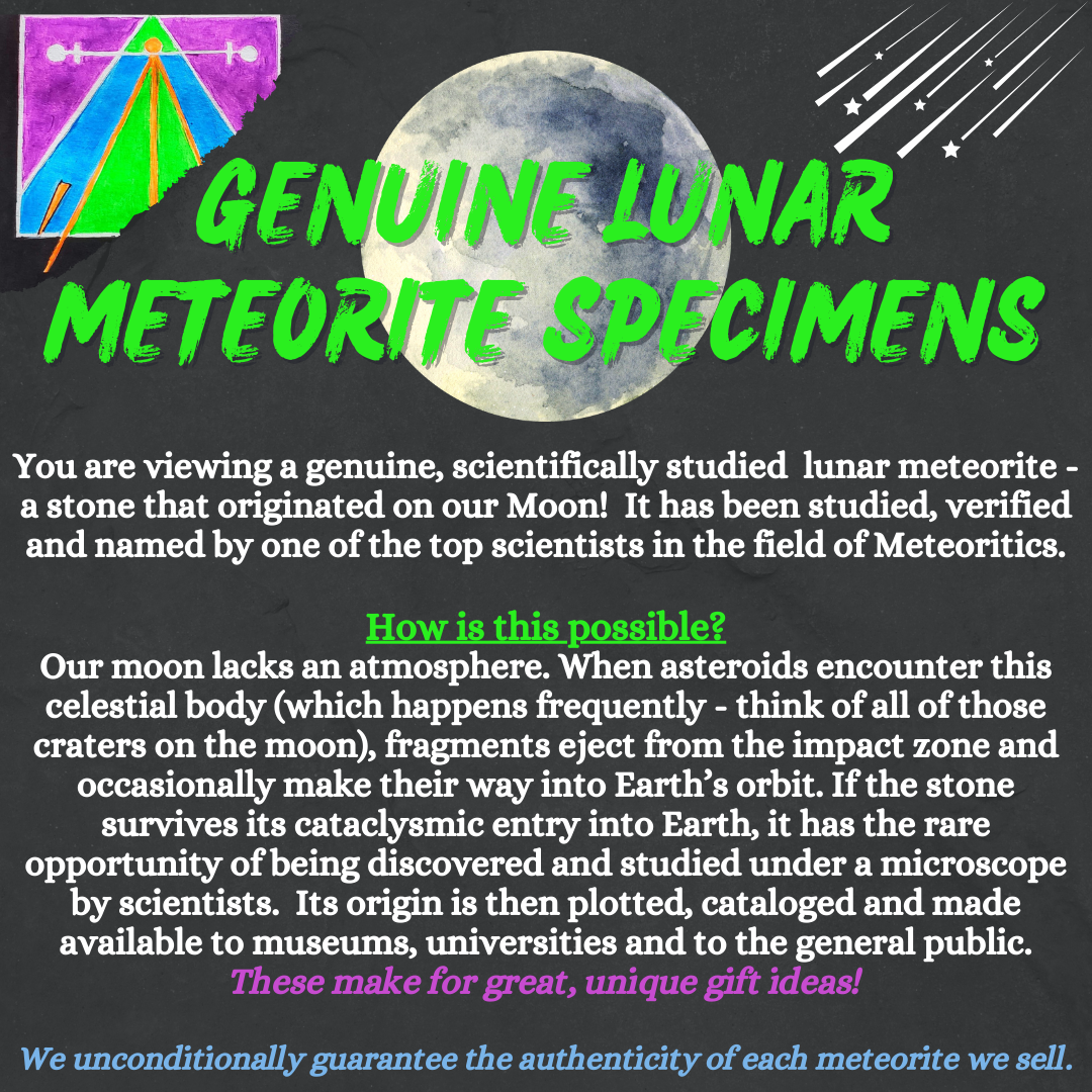 Certified Genuine Lunar Meteorite Fragment - The Most Perfect, Unique ...
